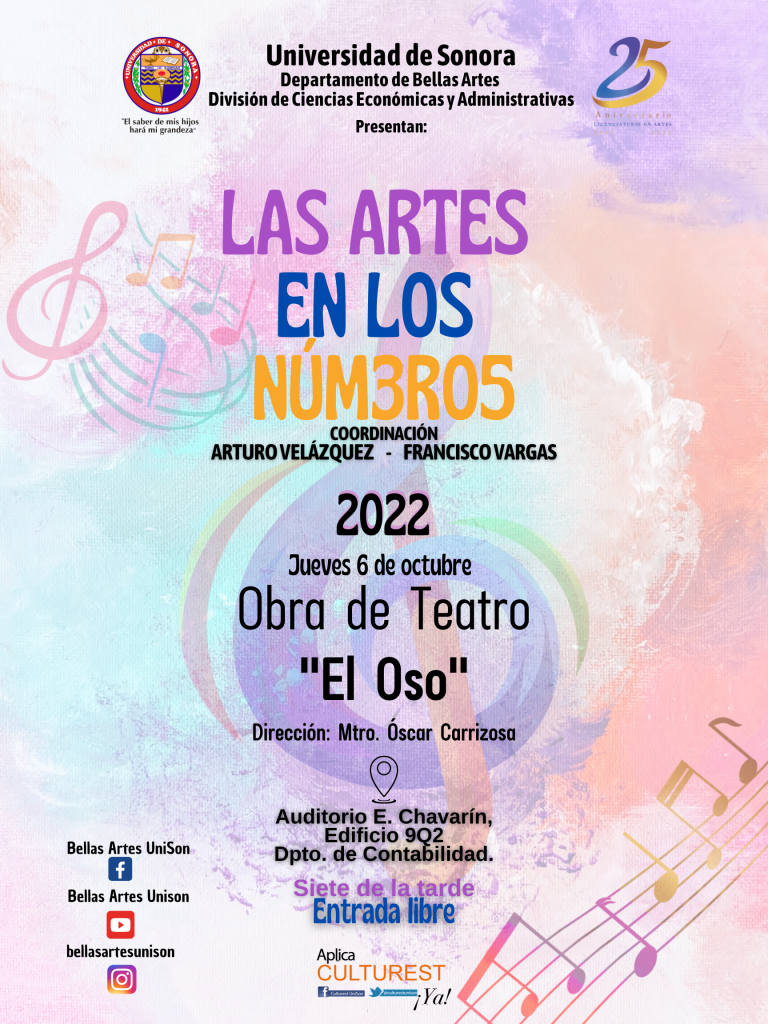 Continuamos con el programa “Las Artes en los Números”. Les esperamos ...