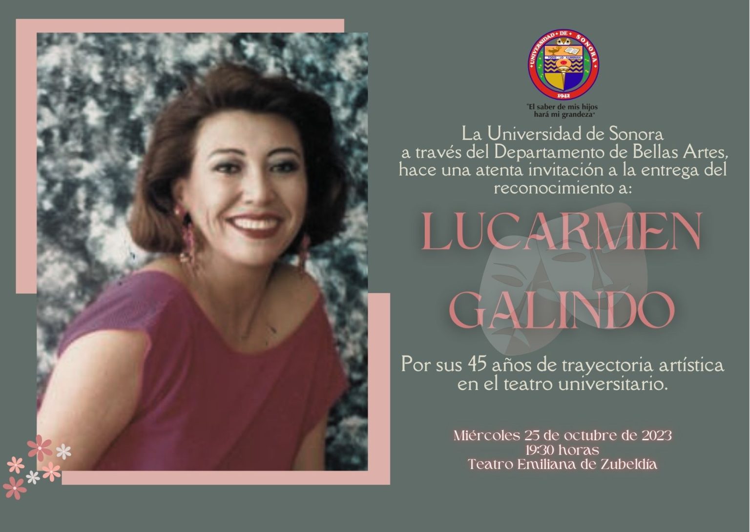Les invitamos al homenaje en honor de LUCARMEN GALINDO, por sus 45 años de trayectoria artística ...